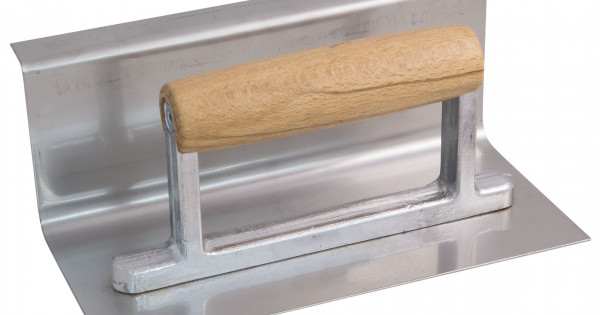Concave tapered trowel S/S with 30 mm radius and top edge board